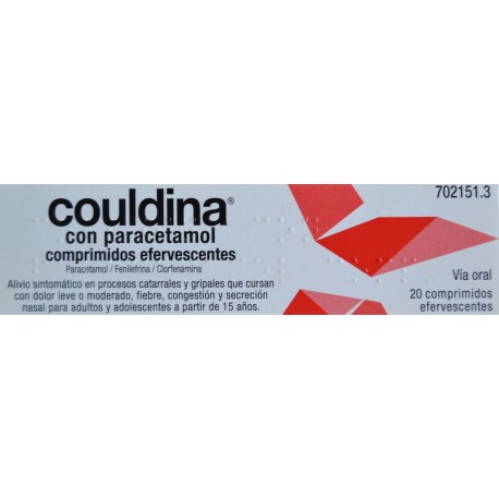 COULDINA CON PARACETAMOL 20 COMPRIMIDOS EFERVESCENTES LABORATORIOS ...